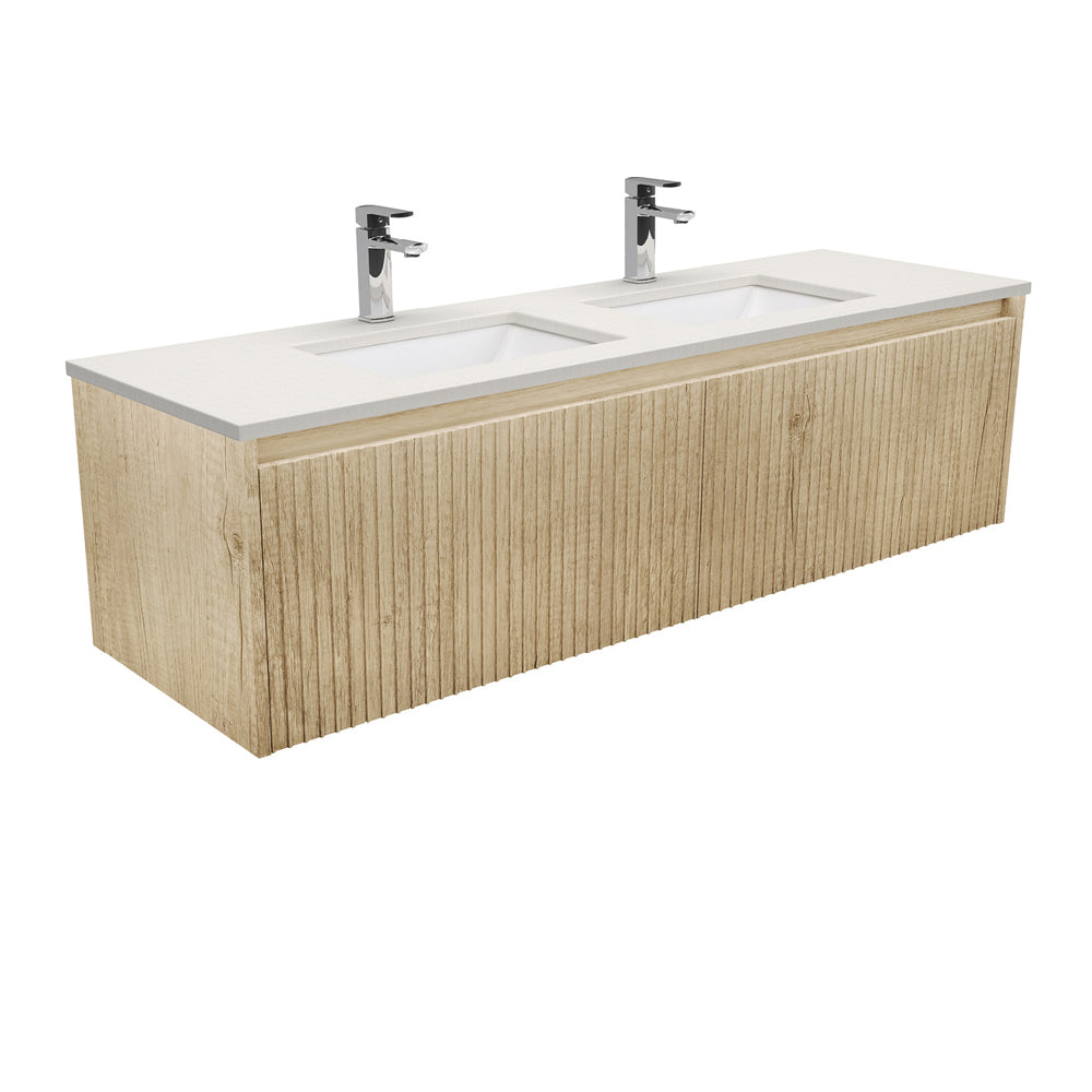 Sarah Roman Sand Undermount Double Bowl 1500 Alina Scandi Oak Wall-Hun ...